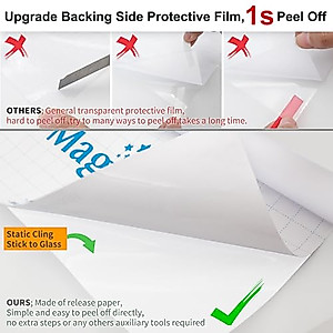 MAGIDEKOR Window Privacy Film with Installation Tools, Frosted Glass Window Film,Heat Blocking Static Clings Reusable Frosting Window Film for Bathroom Home Office,White,17.5 Inch X 6.5 Feet