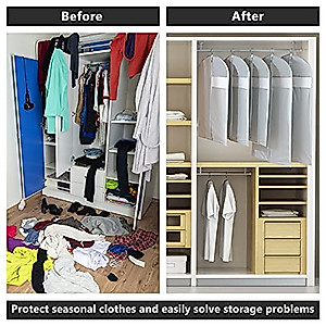 Garment Bags Suit Bag for Closet Storage (Set of 4)Dress Bags Hanging Garment Bag for Storage or Travel- 24''×44''/4Pack