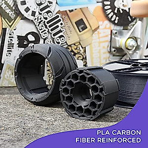 TRONXY Carbon Fiber Filament 1.75mm, Carbon Fiber PLA 3D Printer Filament, High-Accuracy +/- 0.05 mm, Carbon Black Pla Filament for Most 3D Printers, 1KG Spool(2.2 lbs)