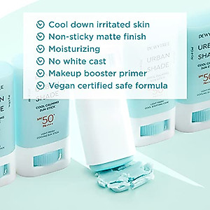 DEWYTREE Urban Shade Cool Calming Sun Stick SPF 50+ Pa++++ - Face & Body Sun Protection Sunscreen for Sensitive Skin - Calming & Moisturizing - Water Resistant, 20 g (0.70 oz)