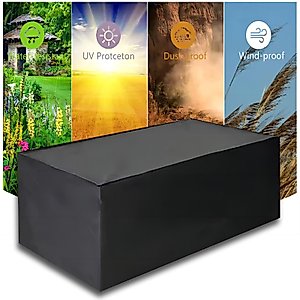 Outdoor Furniture Covers Waterproof, 110x43x16inch/280x110x40cm Patio Furniture Covers, Outdoor Table Covers Waterproof Rectangle, 420D Heavy Duty Outdoor Furniture Covers for Patio Furniture