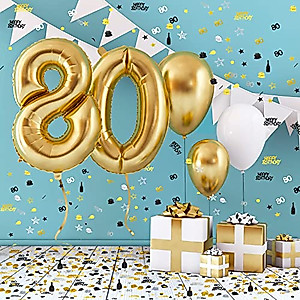 3000 Pieces Table Confetti Happy Birthday Confetti Table Confetti Birthday Cake Confetti Foil Metallic Sequins Confetti for Table Cake Party Decoration Anniversary DIY Craft Supplies (80th)