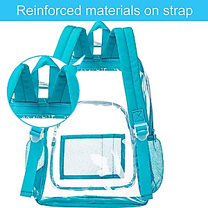 Clear Backpack, Transparent Bookbag Heavy Duty See Through Backpacks for Men - Oil Blue