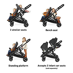 Graco Ready2Grow 2.0 Double Stroller Features Bench Seat and Standing Platform Options, Rafa