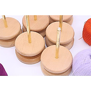 PhantomSky Wood Yarn Dispenser Yarn Spinner Wool Thread Holder with Twirling Mechanism for Knitting, Crochet