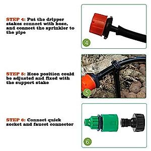 Optimisland Drip Irrigation Kit, 50ft Garden Irrigation System, 1/4" Blank Distribution Tubing Drip Irrigation Hose for, Save Water, Adjustable Automatic Irrigation Equipment for Garden (168PCS+50FT)