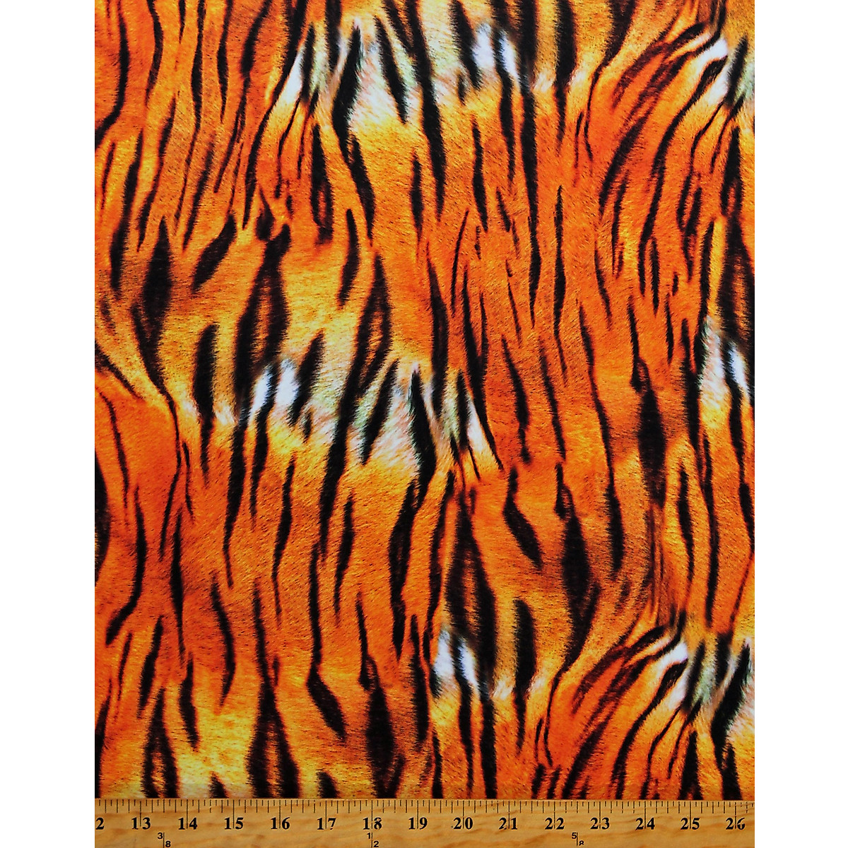 Micro Plush Tiger Stripes Animal Print Animal Kingdom 60" Wide Polyester Mink-Like Cuddle Feel Fabric by The Yard (SRKDY-20440-268NATURE)