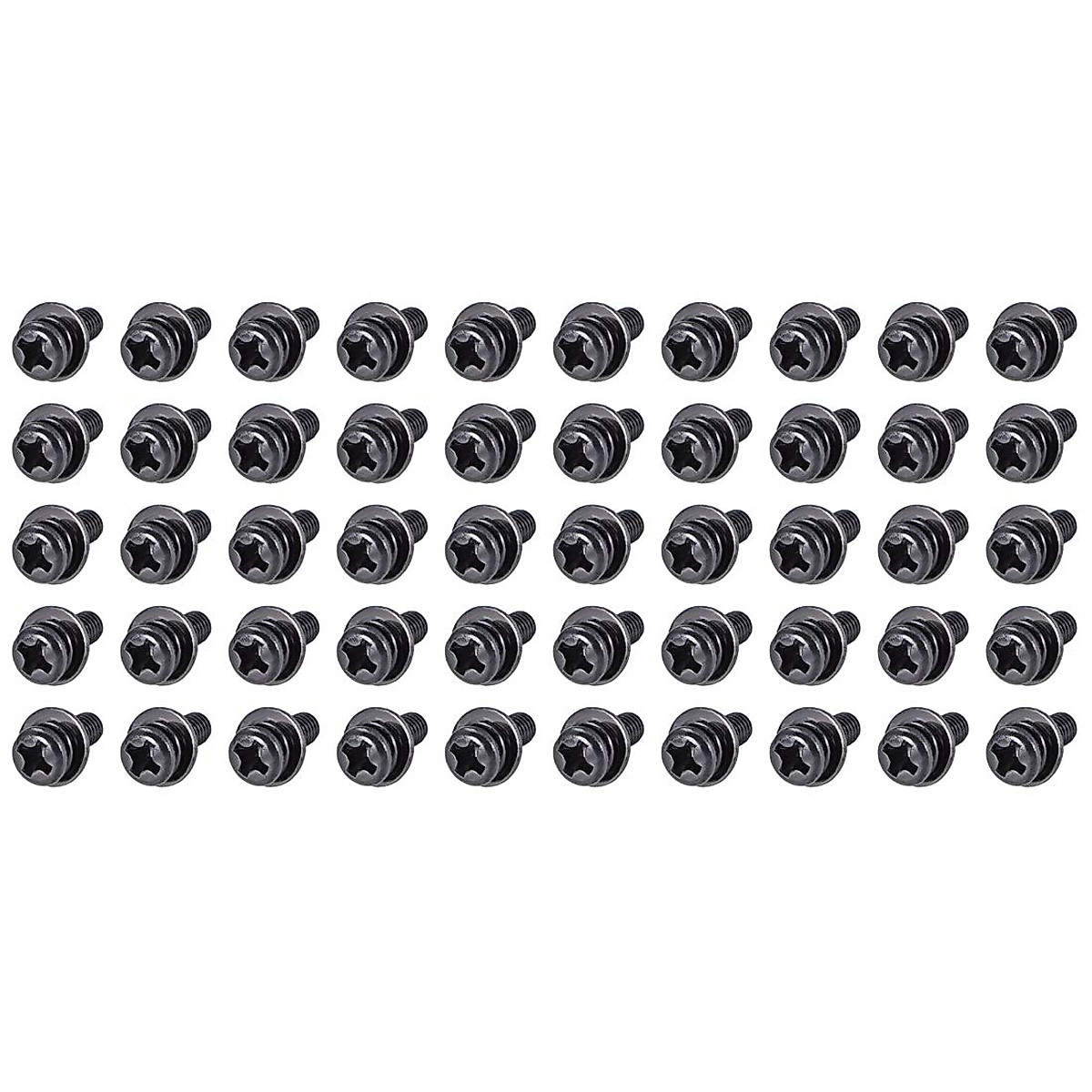 uxcell M3 x 8mm Carbon Steel Phillips Pan Head Machine Screws Bolts Combine with Spring Washer and Plain Washers 50pcs