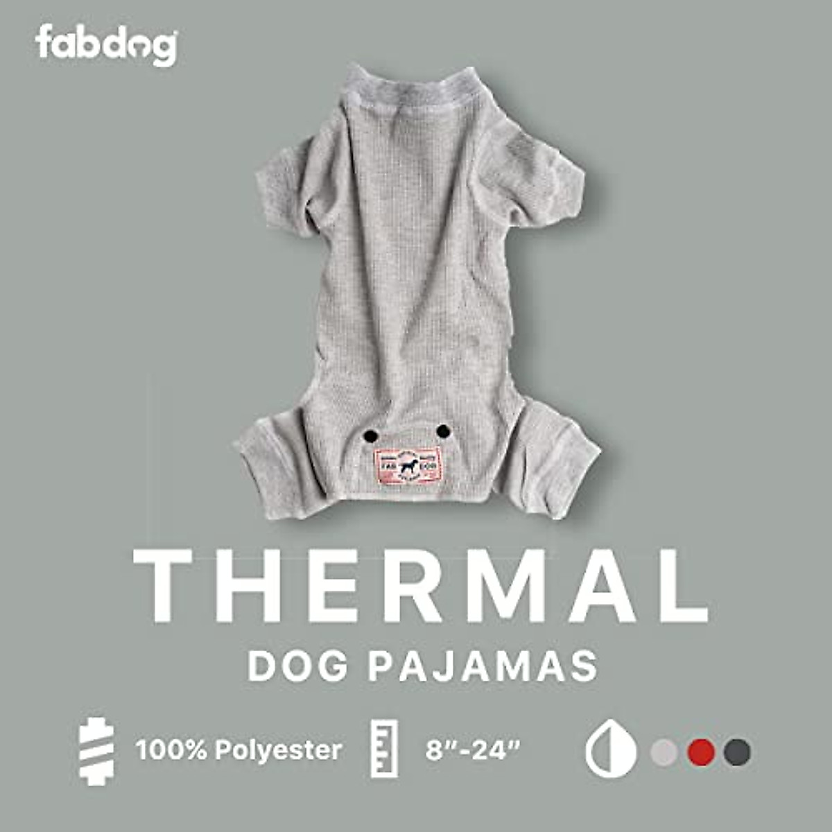 fabdog Dog Pajamas | Dog Onesie Size 22" - Owner Thermal Pajamas From S To XL - Cute Pajamas For Dogs | Available in Heather Grey