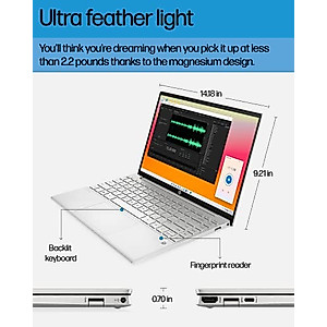 HP Pavilion Aero 13 Laptop, AMD Ryzen 5 5625U, 8 GB RAM, 512 GB SSD, 13” WUXGA IPS Display, Windows 11 Home, 16:10 Aspect Ratio, Thin Design, Backlit Keyboard, Long Battery Life (13-be1010nr, 2022)