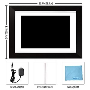 AEEZO WiFi Digital Picture Frame 10 Inch IPS Touch Screen FHD 2K Display Smart Cloud Photo Frame with 16GB Storage, Easy Setup to Share Photos & Videos, Auto-Rotate Frame (Black)
