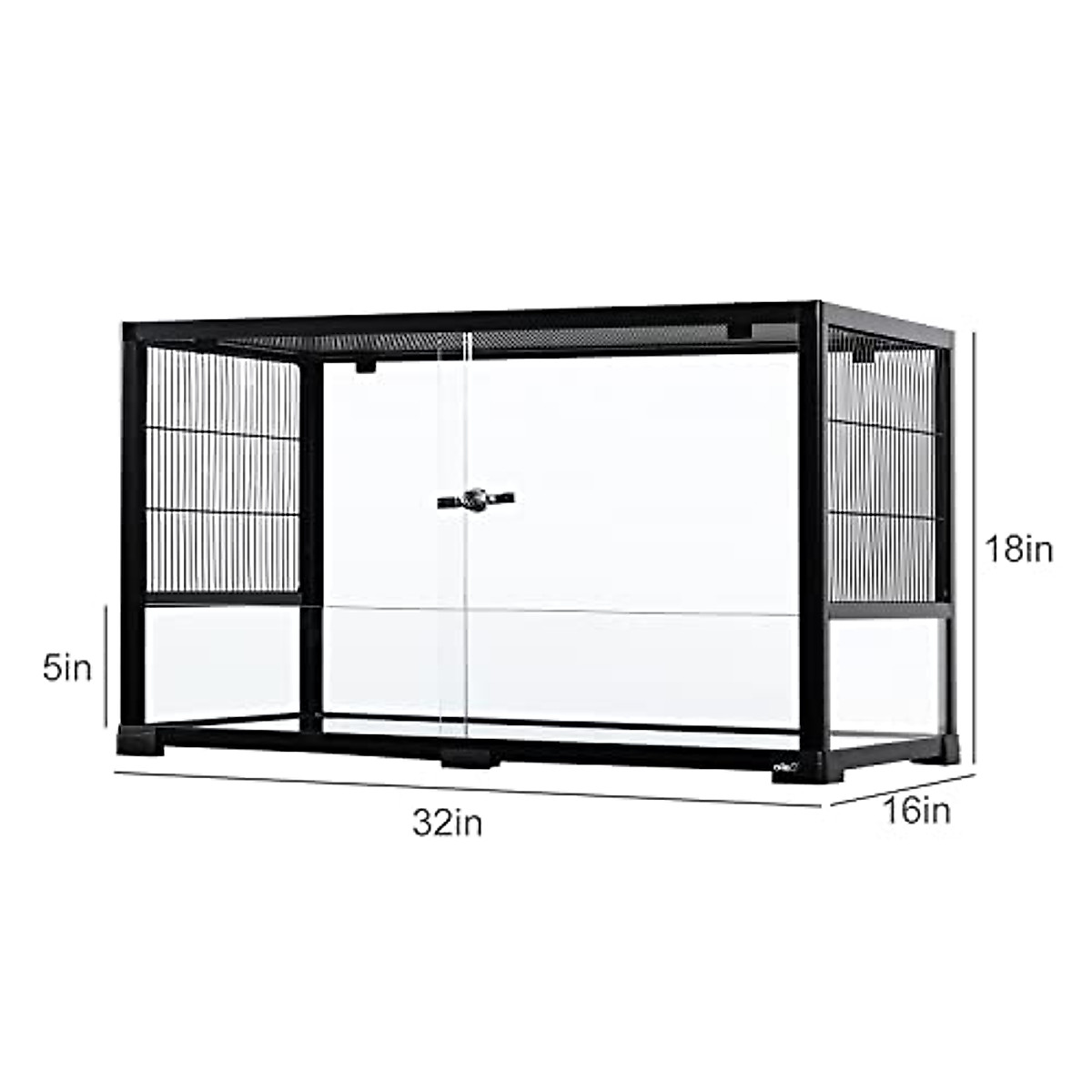 OIIBO Glass Hamster Cage 40 Gallon Large Hamster Cage with Sliding Front Door, 32" L x 16" W x 18" H Chew-Proof Small Animal Cage for Dwarf Syrian Hamster Hedgehog Gerbils Guinea Pigs