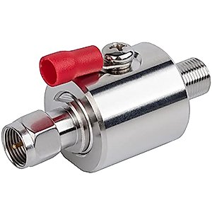 Lightning Arrestor F Male to F Female DC-3GHz 75 ohm Cellular 2G 3G 4G LTE CATV Satellite with 90V Gas Tube Surge Arrester (Lightning Arrester F Male to Female)