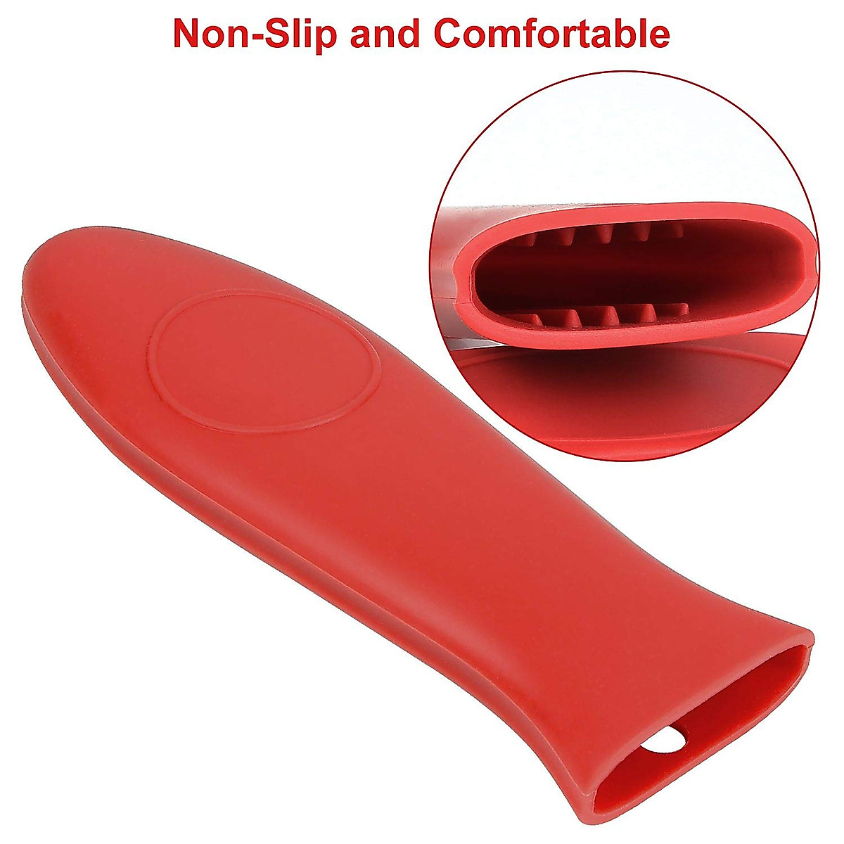 6 Pack Silicone Hot Handle Holder, Heat Protecting Silicone Assist Handle Set for Cast Iron Skillets, Pans, Frying Pans & Griddles, Hot Resistant Pot Holder Sleeves Cookware Handle Cover,Hot Mitt