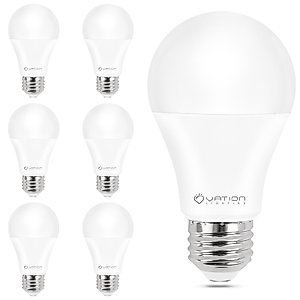 VATION LIGHTING A19 LED Light Bulbs Super Bright 3000K Warm White, 100 Watt Equivalent, Efficient 14Watt, 1700 Lumens, E26 Medium Base, Dimmable, ETL/UL Listed, 6 Pack