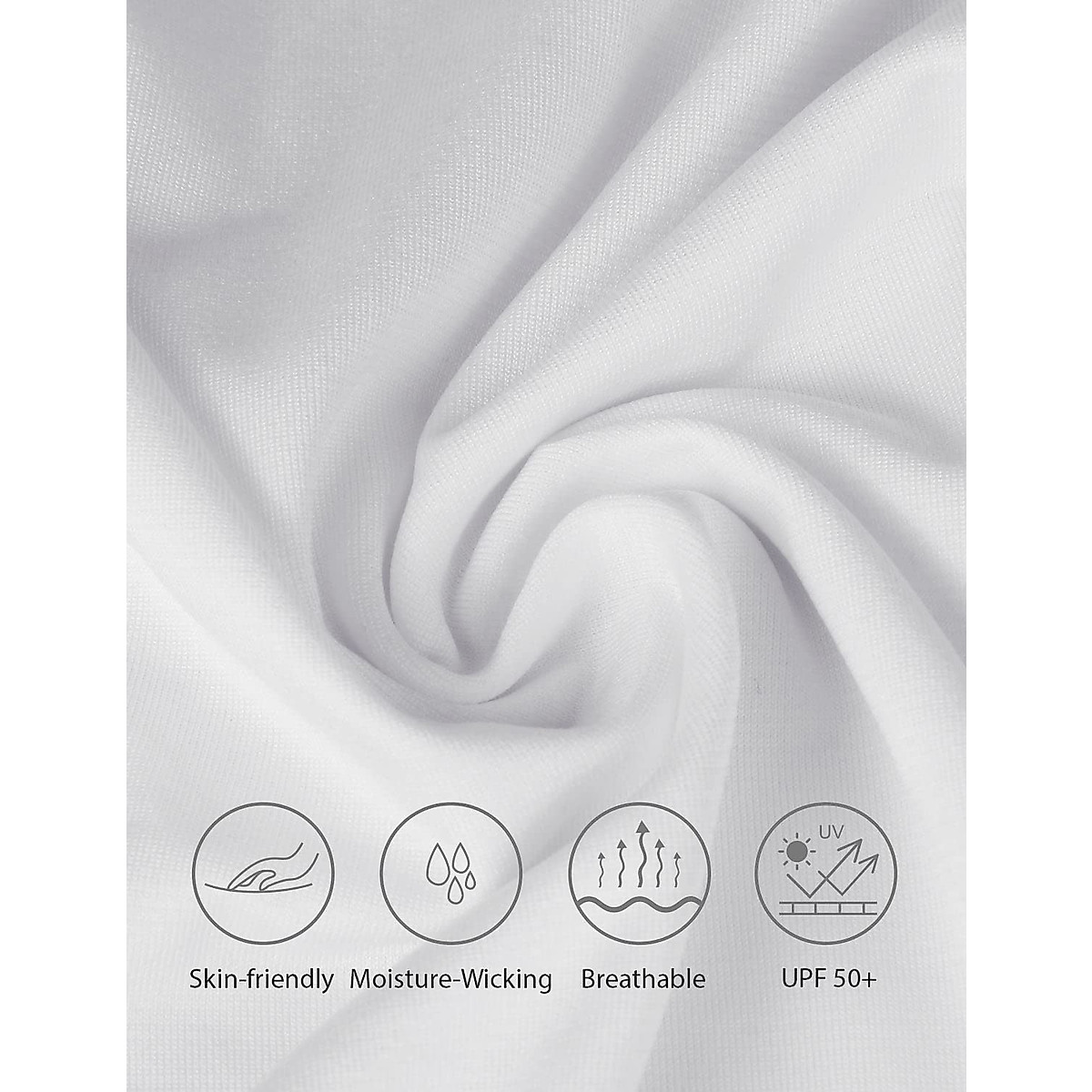 BALEAF Women's Long Sleeve Rash Guard with Face Cover UPF 50+ Swim Shirts Sun Hoddie Lightweight Quick Dry SPF Hiking Fishing Running Tops White Size XL