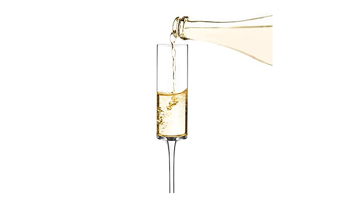Elegant 6-Piece Crystal Champagne Flutes Set - Lead-Free & Hand Blown