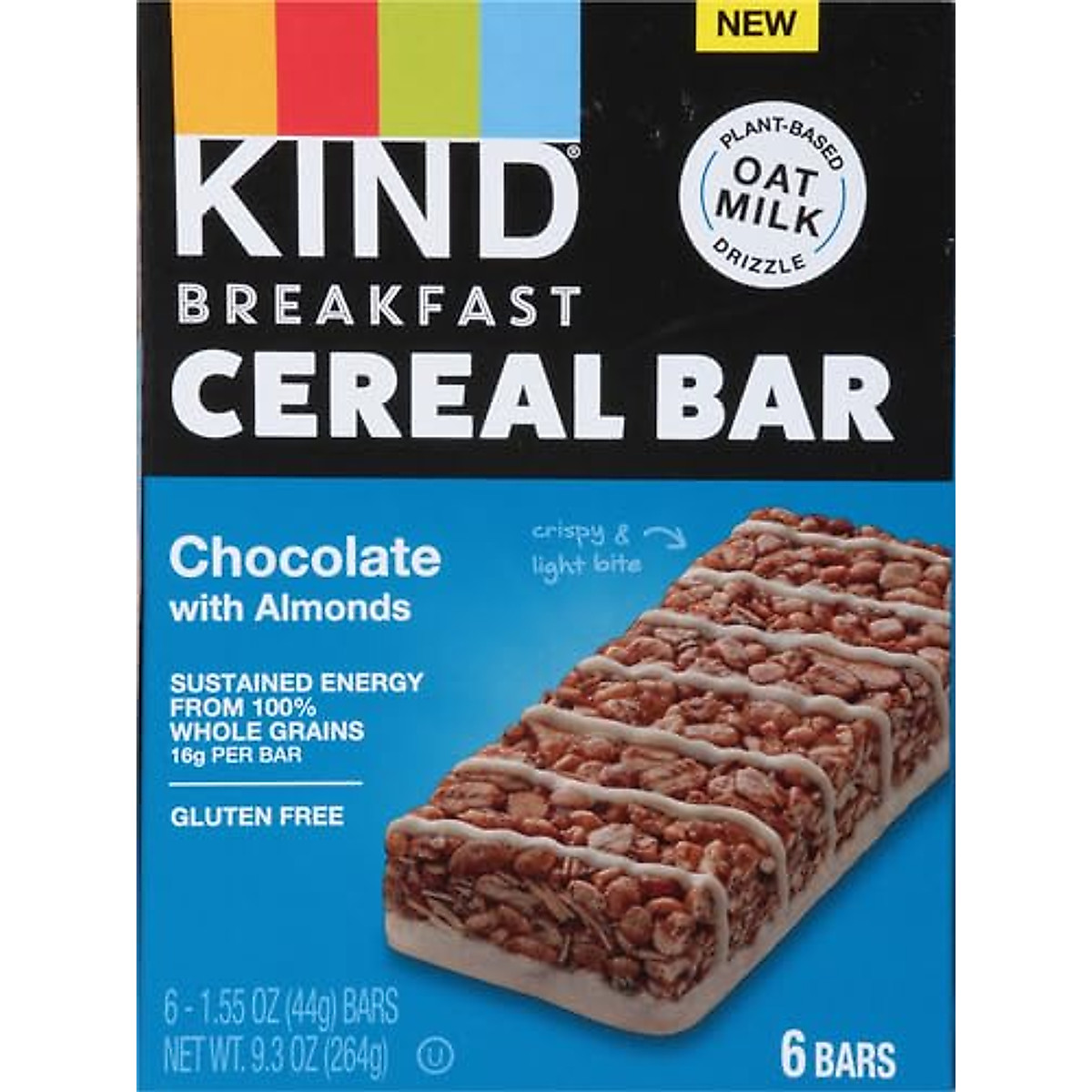 KIND Breakfast Cereal Bars, Gluten Free Snacks, Chocolate with Almonds, 9.3oz Box (6 Bars)