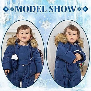 UVIPC Baby Winter Snowsuit Jumpsuit Coat Romper Hooded Footie Outwear Toddler Boys and Girls , 12-18 Months