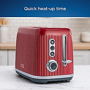Oster® Retro 2-Slice Toaster with Quick-Check Lever, Extra-Wide Slots, Impressions Collection, Red
