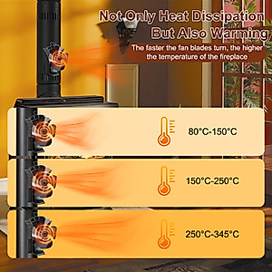 VODA 3-in-1 Stove Fan with Magnet, Heat Powered Fan with Adjustable Band- 4 Blades Woodburner Fan for Wood Stove/Fireplace/Stove Pipe, Wood Burning Stove Top Fire Fan