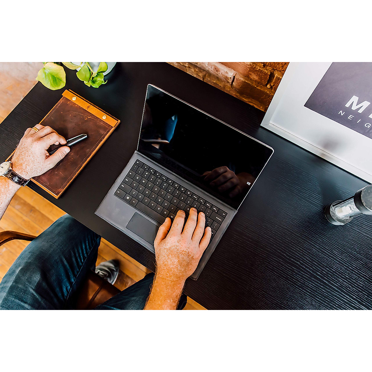 OneSpace Monroe 3 Shelve Computer Desk, Black