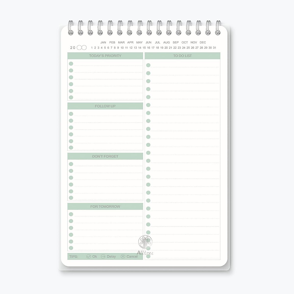 Daily To Do List Notepad, Daily Planner Notepad Undated With 52 Sheet, Appointment book for Top Priorities, Meeting, Follow up, Notes, 1 Pack, Pink(5.5"x8.5")