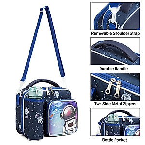 MOHCO Lunch Bag Kids Insulated Lunch Tote Bag for Boys and Girls with Adjustable Shoulder Strap and Durable Handle