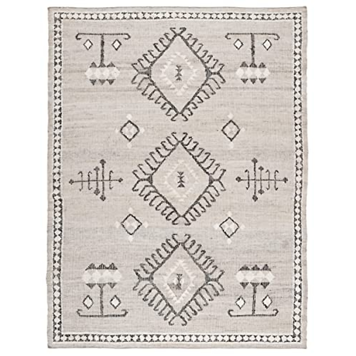 SAFAVIEH Kilim Collection Area Rug - 9' x 12', Grey & Black, Handmade Flat Weave Jute, Ideal for High Traffic Areas in Living Room, Bedroom (KLM762F)