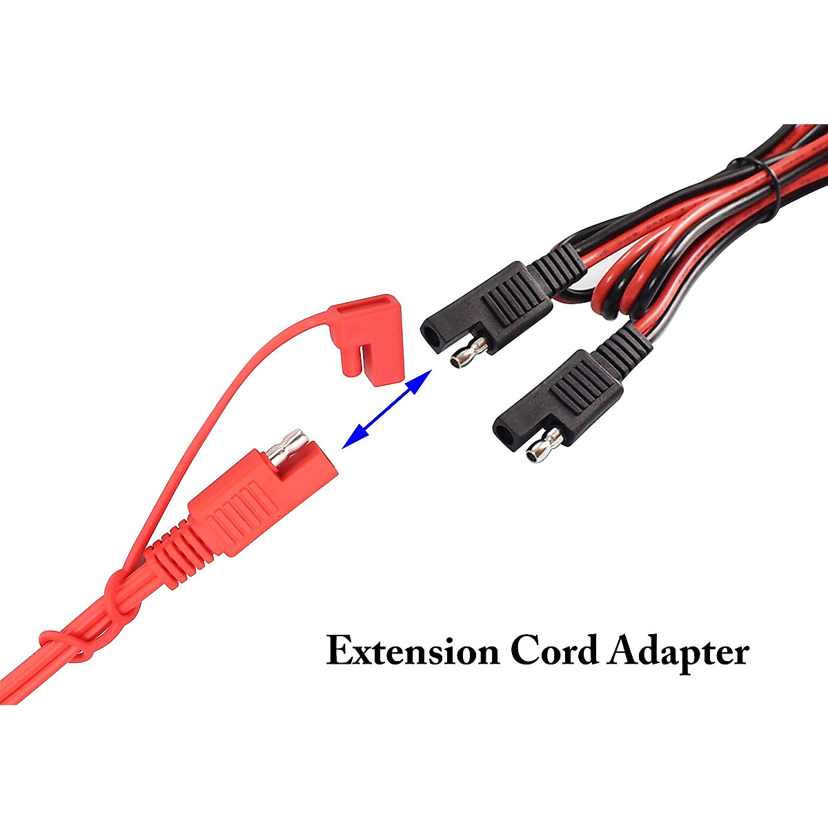 zdyCGTime SAE Power Automotive Extension Cable SAE to SAE Extension Cable 18 Gauge 2 Pin Wire Harness Heavy Duty DC Cord Quick Disconnect/Connect with Waterproof Cap18 AWG 12Ft/3.7m
