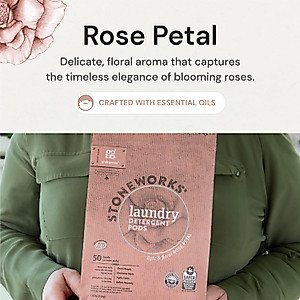 Grab Green Stoneworks Laundry Detergent Pods and Dryer Sheet Bundle (Rose Petal, 80 Count (Pack of 1)