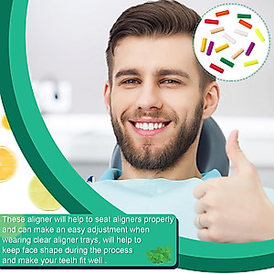 80 Pieces Chew Aligner Tray Seaters Colorful Aligner Seater Chew Chompers, 8 Colors