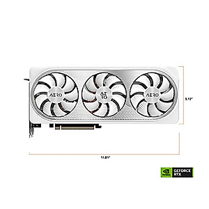 Gigabyte GeForce RTX 4070 AERO OC 12G Graphics Card, 3X WINDFORCE Fans, 12GB 192-bit GDDR6X, GV-N4070AERO OC-12GD Video Card