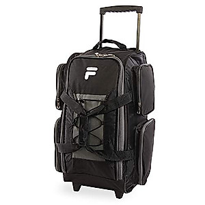 Fila 22" Lightweight Carry On Rolling Duffel Bag, Black, One Size