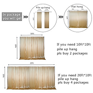 SweetEasy 2pcs 5ftx10ft Wedding Backdrop Curtains for Parties Birthday Baby Shower Bridal Home Party Festival Engagement Arch Party Stage Decorations Photography(Champagne)