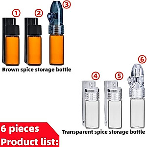 MuYuDaDi Portable Spice Storage Bottle with Spoon Bottle for Outdoor Camping Travel (6 Pack)