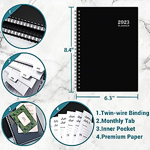 2023 Planner - Weekly and Monthly Planner 2023, 6.3” × 8.4”, Planner 2023 from Jan 2023 to Dec 2023, Inner Pocket, Premium Paper, Twin-wire Binding, Make Your Life Productive