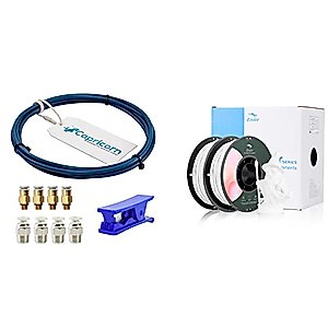 Official Creality 3D Capricorn XS Series Bowden Tube, PTFE Bowden Tube (2 Meters) with 4Pcs PC4-M6 Fittings and 4Pcs PC4-M10 Fittings for 3D Printer 1.75mm Filament with 2 White Filament