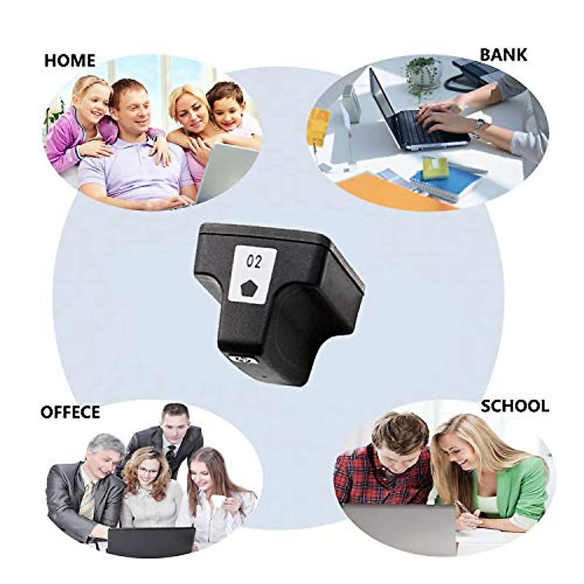 VIVIDRAW Compatible Ink Cartridge Replacement for HP 02 Work for HP PhotoSmart C6150 C6180 C7150 C7180 C7280 D7260 D7360 D7160 D7460 C8180 C6100 C5100 D7363 C5150 3110 3210 8250 8230 (3BLACK)