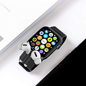 Anti-Lost Silicone Watch Strap Holder for AirPod Pro 2/AirPod 3 2 1, Airpod Watch Band Holder, Airpod Accessories Holder for Sports Exercise Working(Black+White)