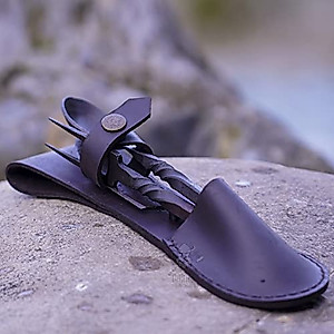 Viking Traders Hand-Forged Blacksmith Medieval Dining Hall Eating/Feasting Utensils set of 3 Piece Functional Fork Knife and Spoon Medieval Eating Set, with genuine leather pouch for easy carrying.