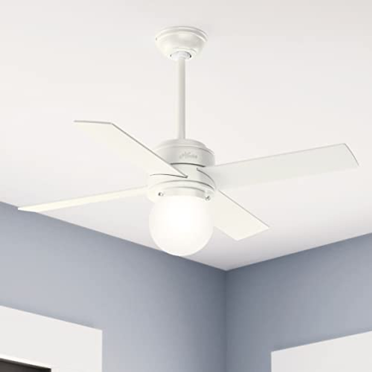 Hunter Fan Company 50275 Hepburn Ceiling Fan, 44, Matte White Finish