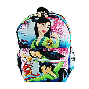 Disney Princess Mulan Deluxe Oversize Print Large 16" Backpack with Laptop Compartment - A19733