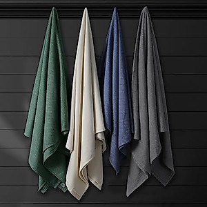 Tribeca Living Yarn Dyed Organic Cotton and Organic Wool Blanket King size, Soft and Cozy Oversized Blanket, Fade Resistant, Grey