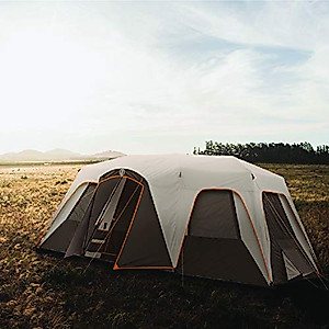 Bushnell Instant Tent | 6 Person / 9 Person / 12 Person Instant Tents Cabin Design Perfect for 3 Season Family Camping Essentials, Hunting, and Fishing with Fast Setup and 3 Rooms (12 Person)