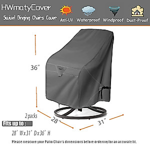 HWmatyCover Waterproof Patio Chair Cover 2Pack – Outdoor Lounge Deep Seat Single Lawn Chair Cover Fits Up to 28W x 31D x 36H inches