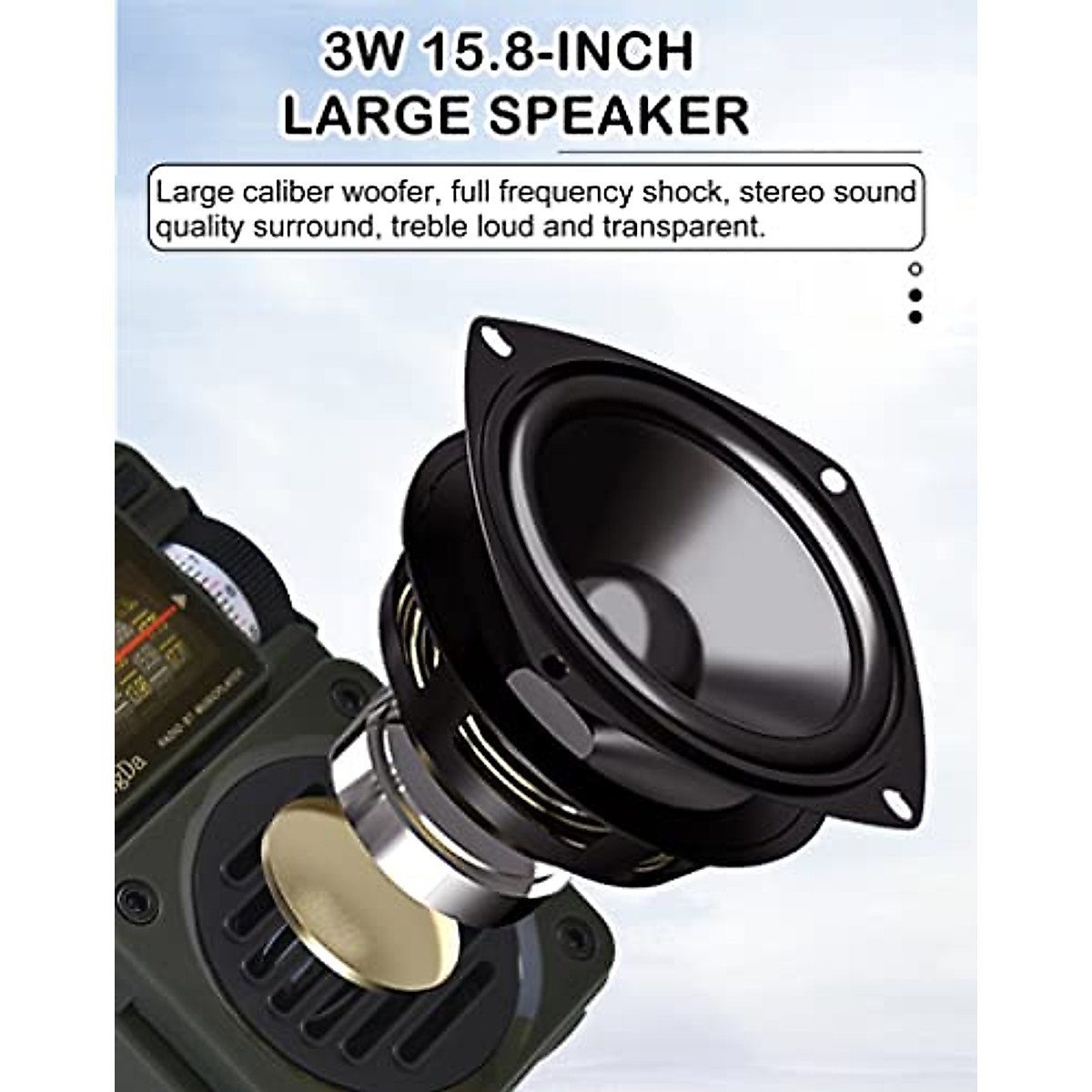 HanRongDa Radio, Bluetooth Speaker Support MicroSD Card, FM MW WB Shortwave Receiver with NOAA Alerts and Sleep Timer, Rechargeable Retro Analog Radios with Backlit and ATS Preset for Camping HRD700