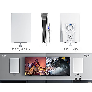 ElecGear PS5 Magnetic Wall Mount, Metallic Mount for Playstation 5 Ultra HD and Digital Edition, Pulse 3D Gaming Headset Hook, Magnets and Built-in Level Design fits Left or Right Beside TV