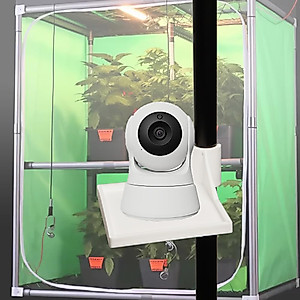 EQUIJUANCE 2pcs Grow Tent Corner Shelf Adjustable Wall Mounted Shelves Tent Pole Shelf Versatile GrowTent Accessories,16 mm Grow Tent Accessories Set of 2, White (2)