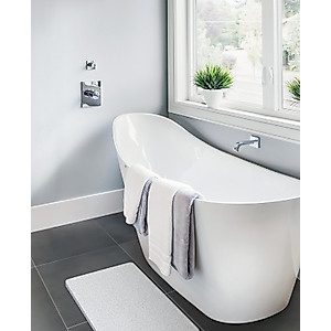 OTHWAY Shower Mat Non Slip without Suction Cups, Quick Drying Bathtub Mat Non Slip for Shower Bathroom, PVC Loofah Shower Mat for Wet Areas (White, 16" x 24")